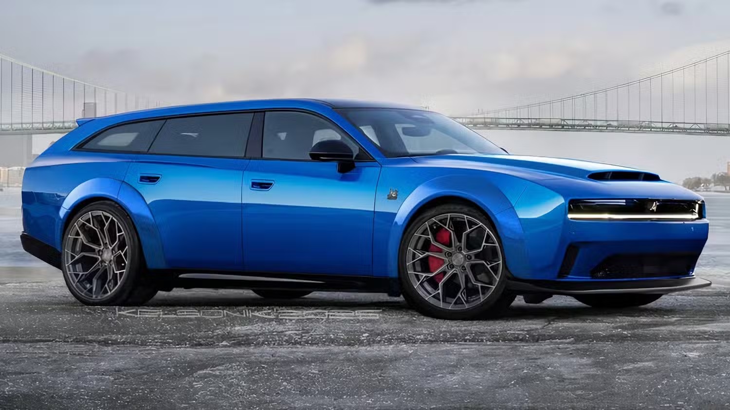 Dodge Charger Dayton 2025 показан на фото в виде универсала