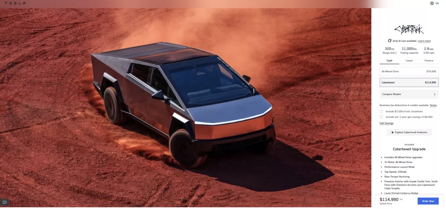 Tesla Cybertruck Long Range RWD 2025 больше не продается